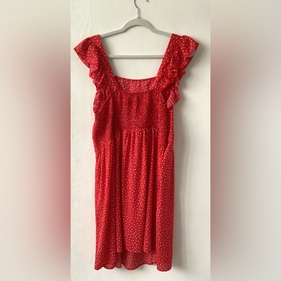 SHEIN | Dresses | Shein Curve Sz 2xl Red With White Polkadot Dress Ptp ...